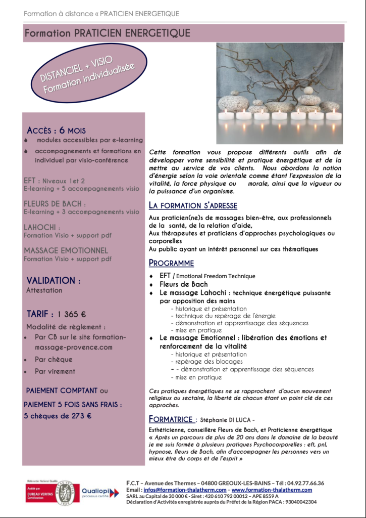Praticien Energetique - Formation et Conseil en bien-être